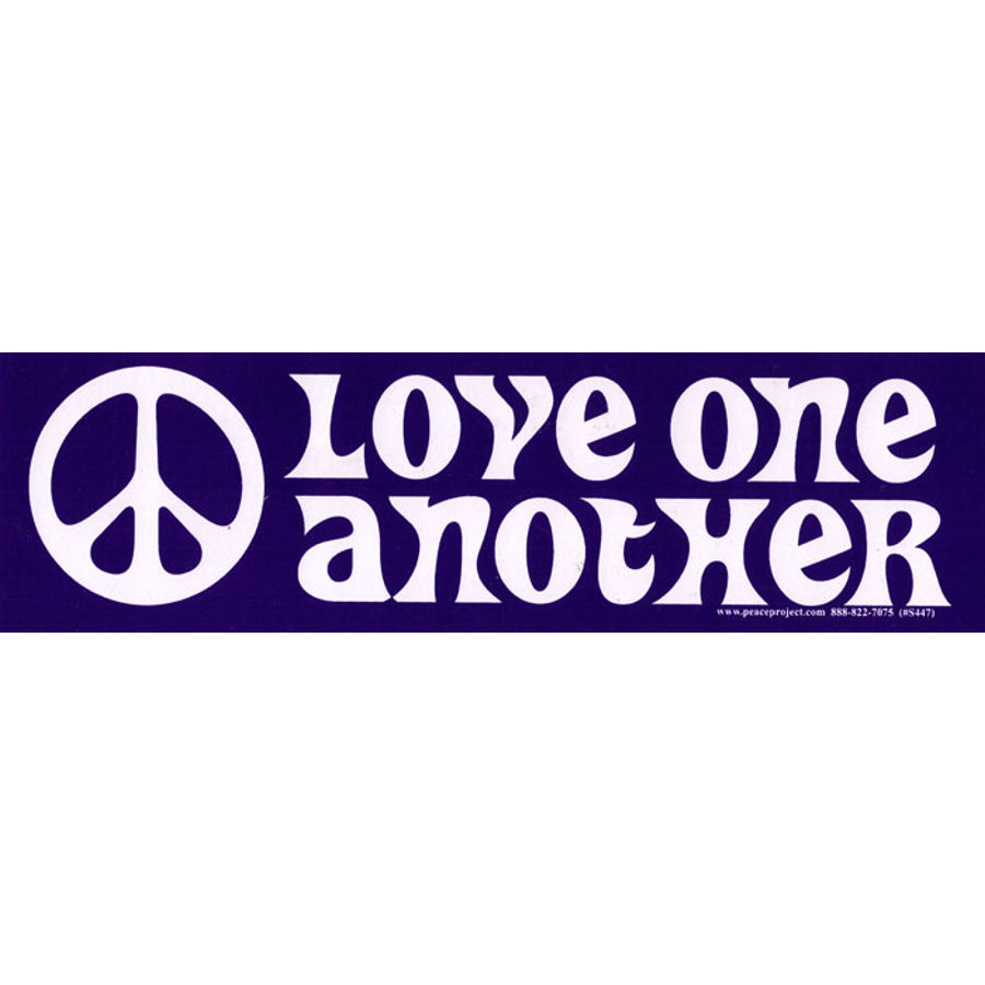 Peace Sign Love One Another - Bumper Sticker at Sticker Shoppe