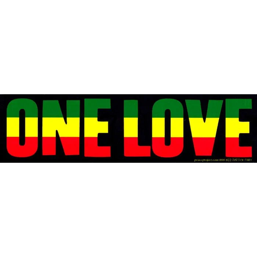 One Love Rasta Flag Letters - Bumper Sticker at Sticker Shoppe