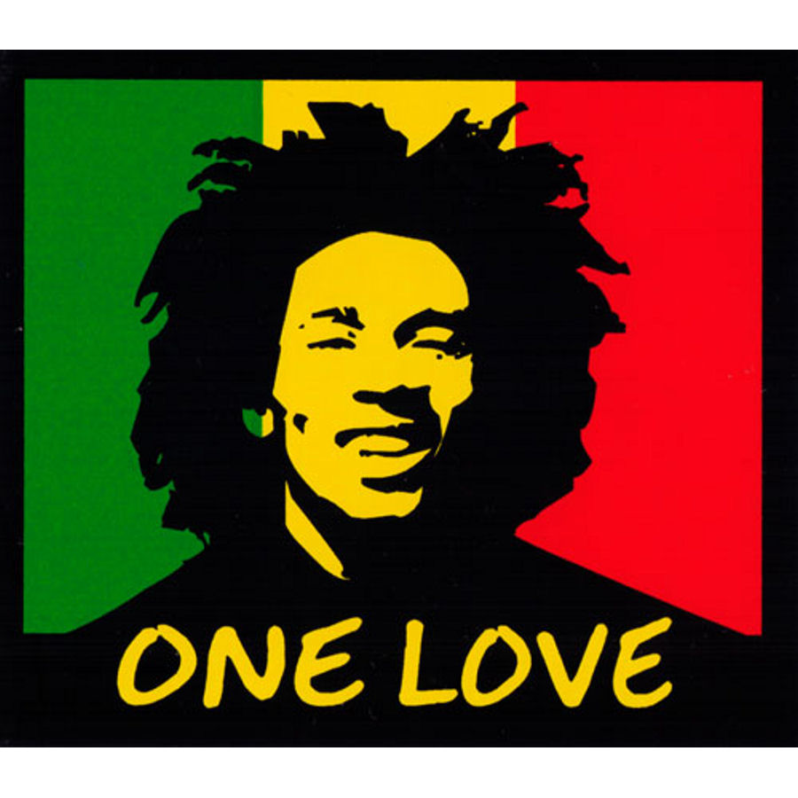 Bob Marley Rasta Flag One Love - Vinyl Sticker at Sticker Shoppe