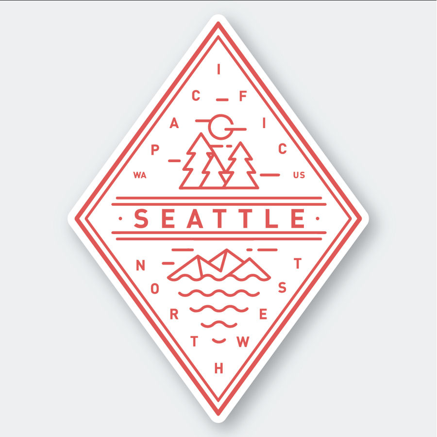Seattle Washington Pacific Northwest Diamond - Vinyl Sticker at Sticker ...
