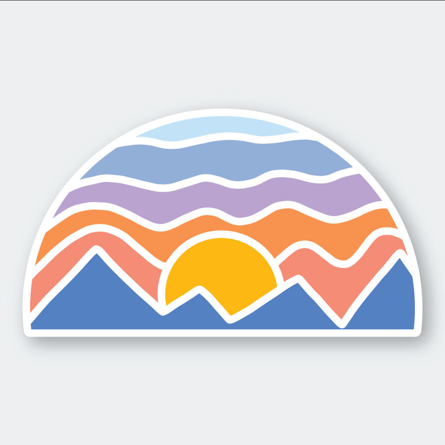 Mosaic Mountain & Sun - Vinyl Sticker at Sticker Shoppe