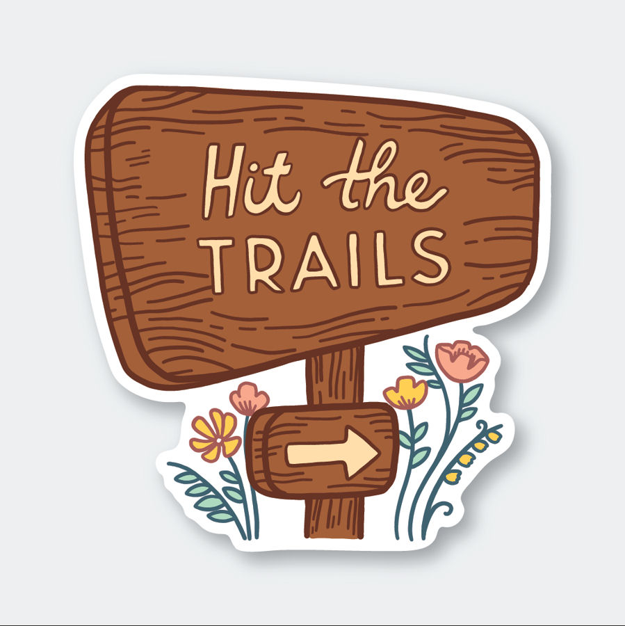 Hit The Trailis Hiking - Vinyl Sticker at Sticker Shoppe