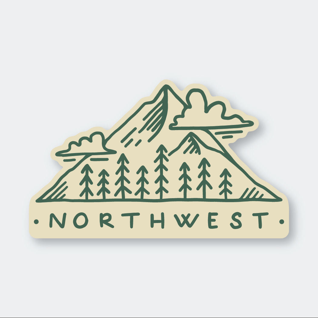 Northwest Clouds & Mountains - Vinyl Sticker at Sticker Shoppe