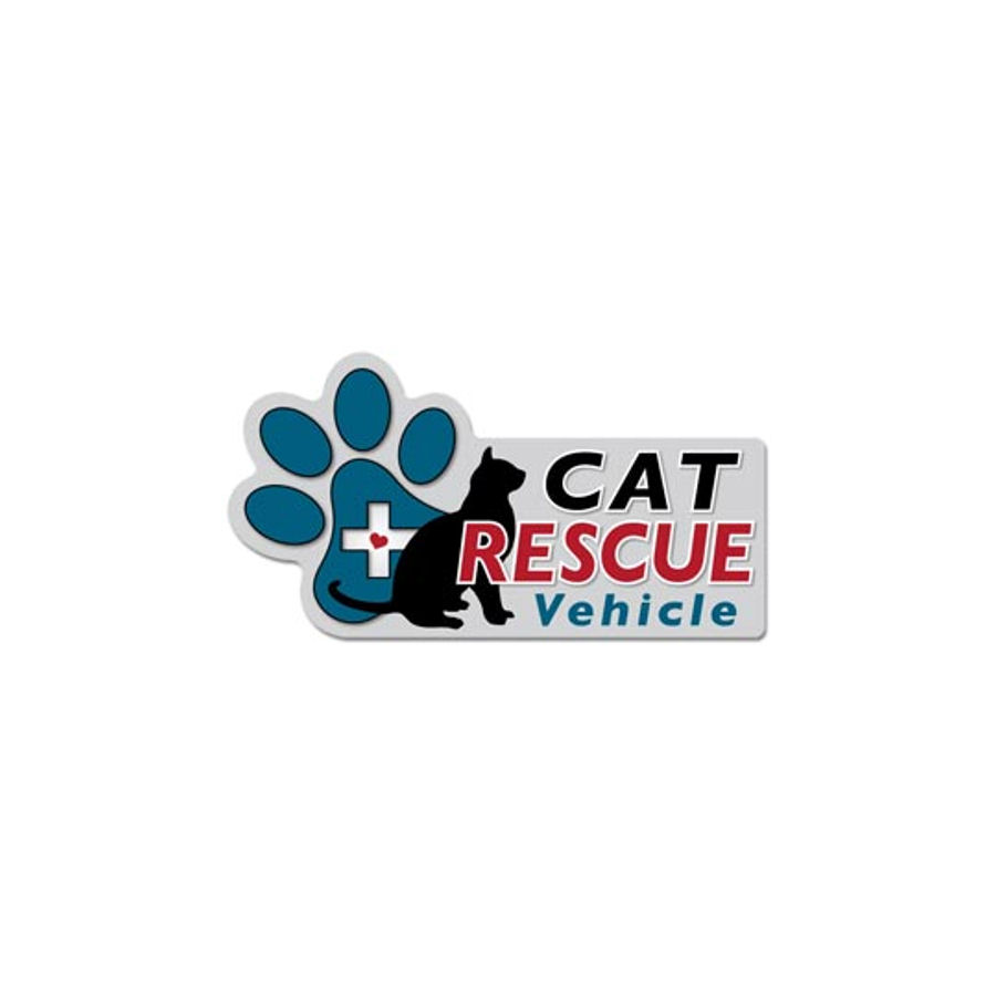 Cat Rescue Vehicle - Paw Transport Magnet at Sticker Shoppe