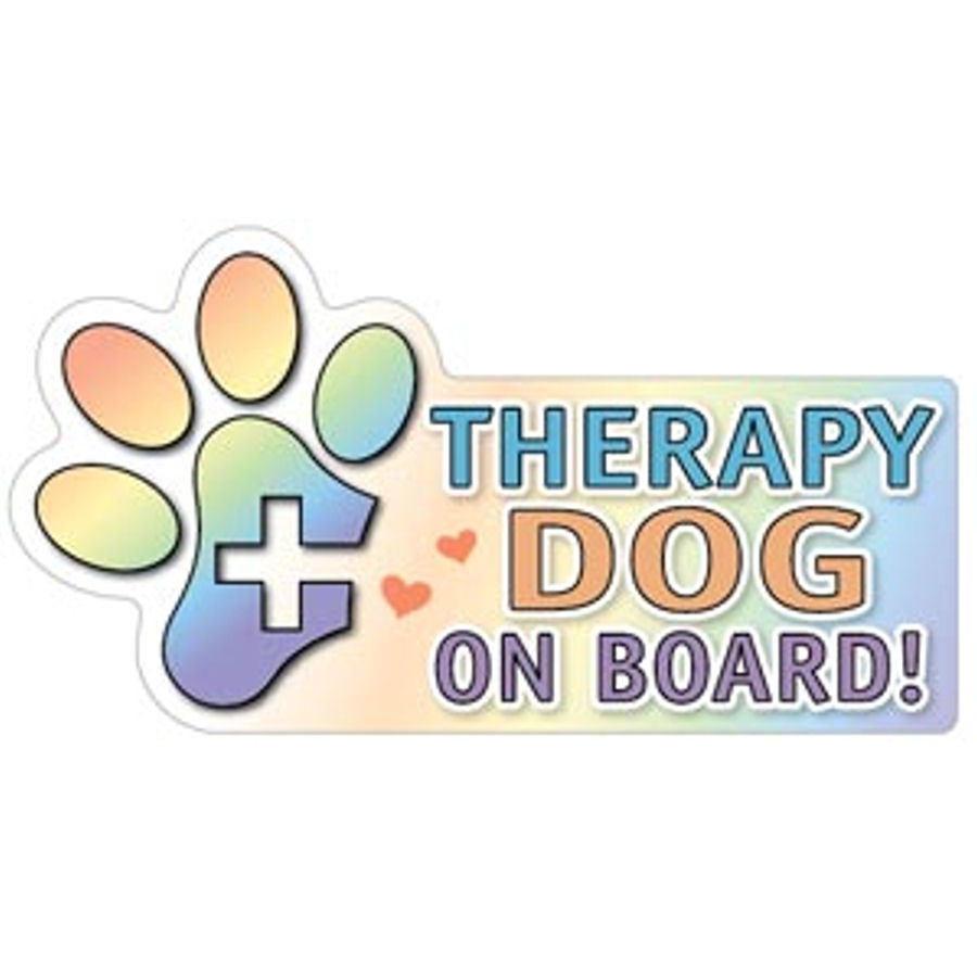 Therapy Dog On Board - Paw Transport Magnet at Sticker Shoppe