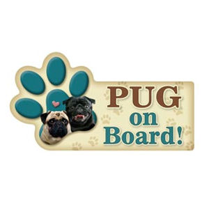 Pug On Board - Paw Transport Magnet at Sticker Shoppe