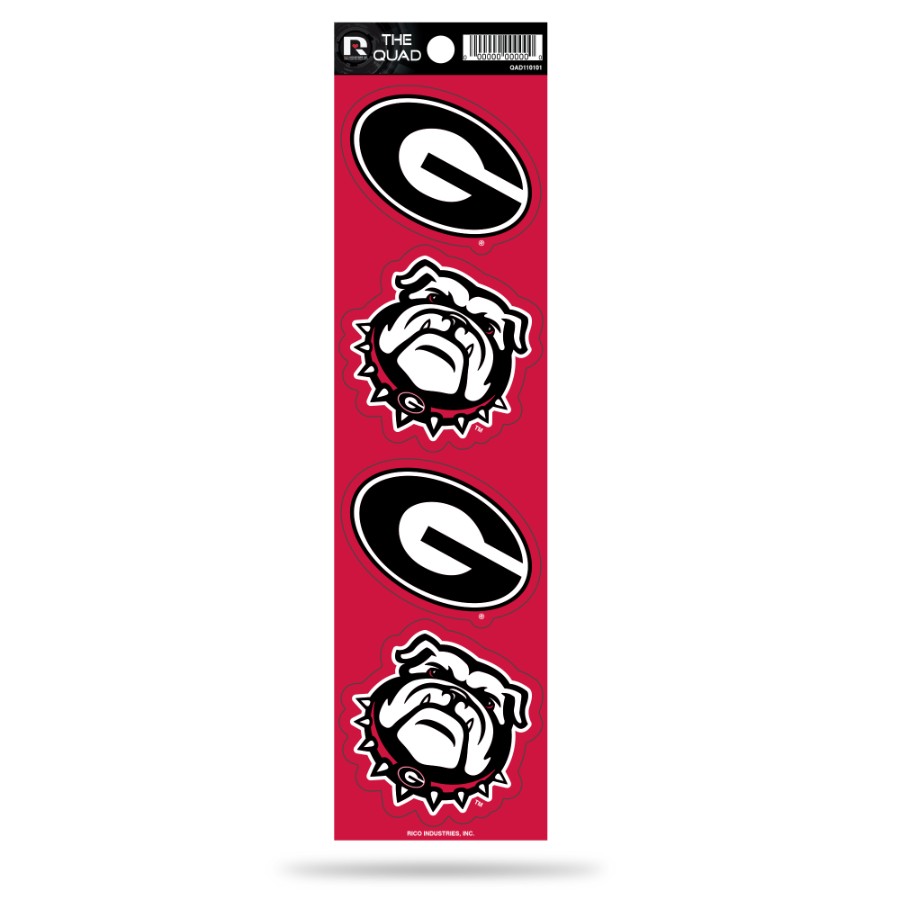 University Of Georgia Bulldogs - Set Of 4 Quad Sticker Sheet at Sticker ...