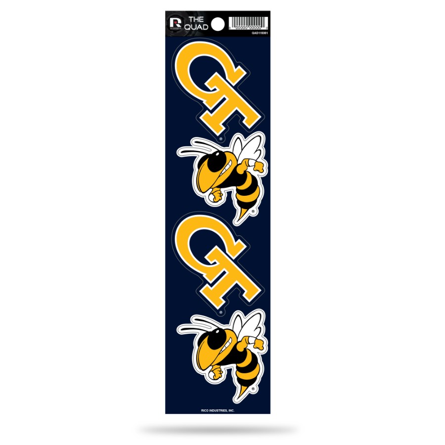 Georgia Tech Yellow Jackets - Set Of 4 Quad Sticker Sheet at Sticker Shoppe