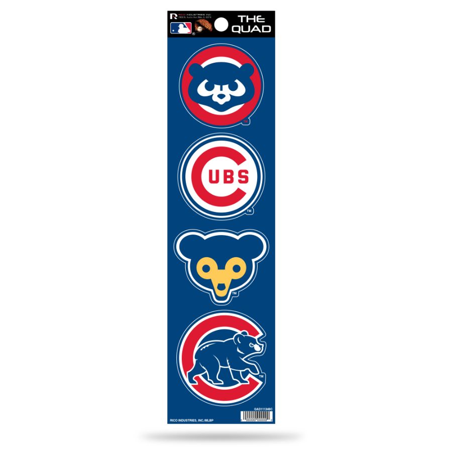 Chicago Cubs Retro - Set Of 4 Quad Sticker Sheet at Sticker Shoppe