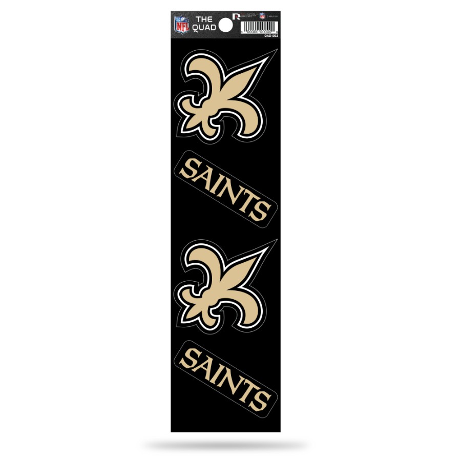 New Orleans Saints - Set Of 4 Quad Sticker Sheet at Sticker Shoppe