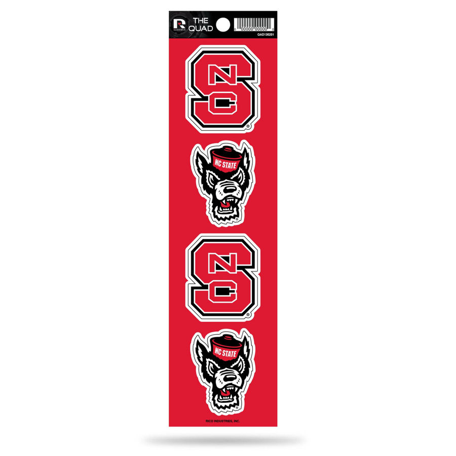 North Carolina State University Wolfpack - Set Of 4 Quad Sticker Sheet ...