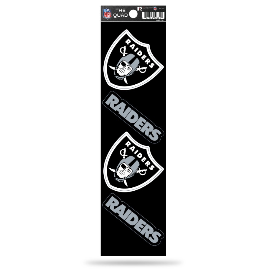 Las Vegas Raiders - Set Of 4 Quad Sticker Sheet at Sticker Shoppe