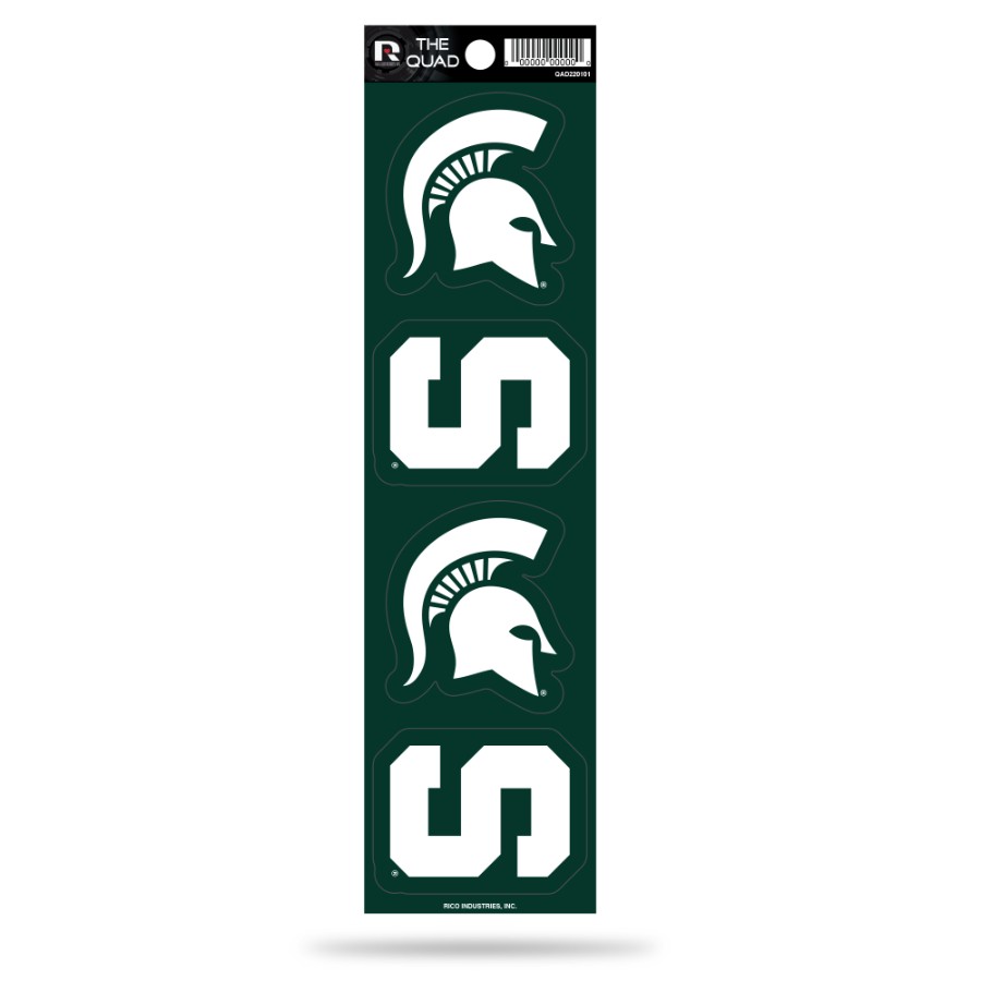 Michigan State University Spartans - Set Of 4 Quad Sticker Sheet at ...