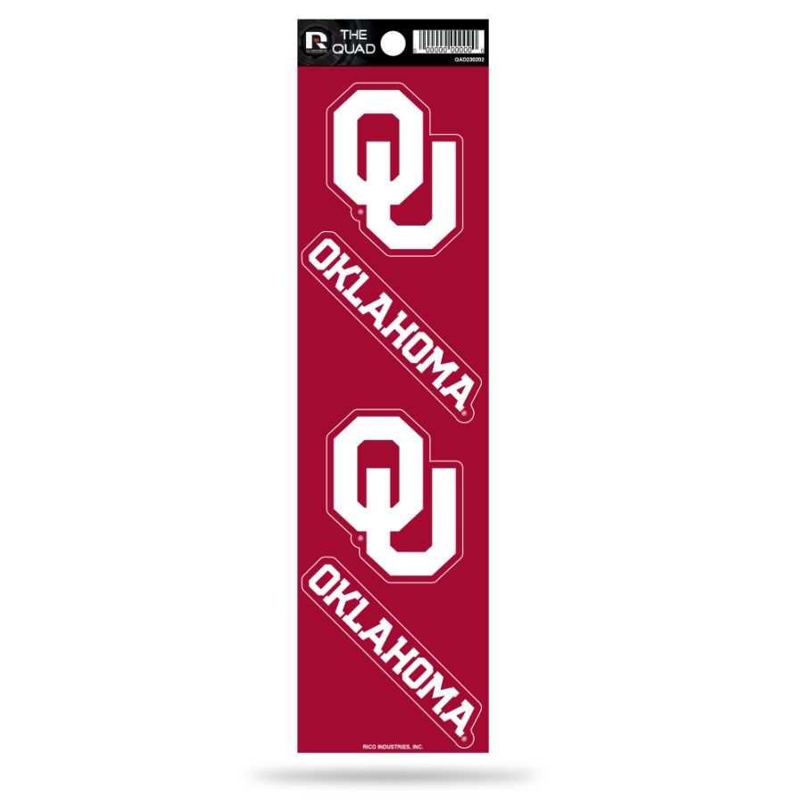 University Of Oklahoma Sooners - Set Of 4 Quad Sticker Sheet at Sticker ...