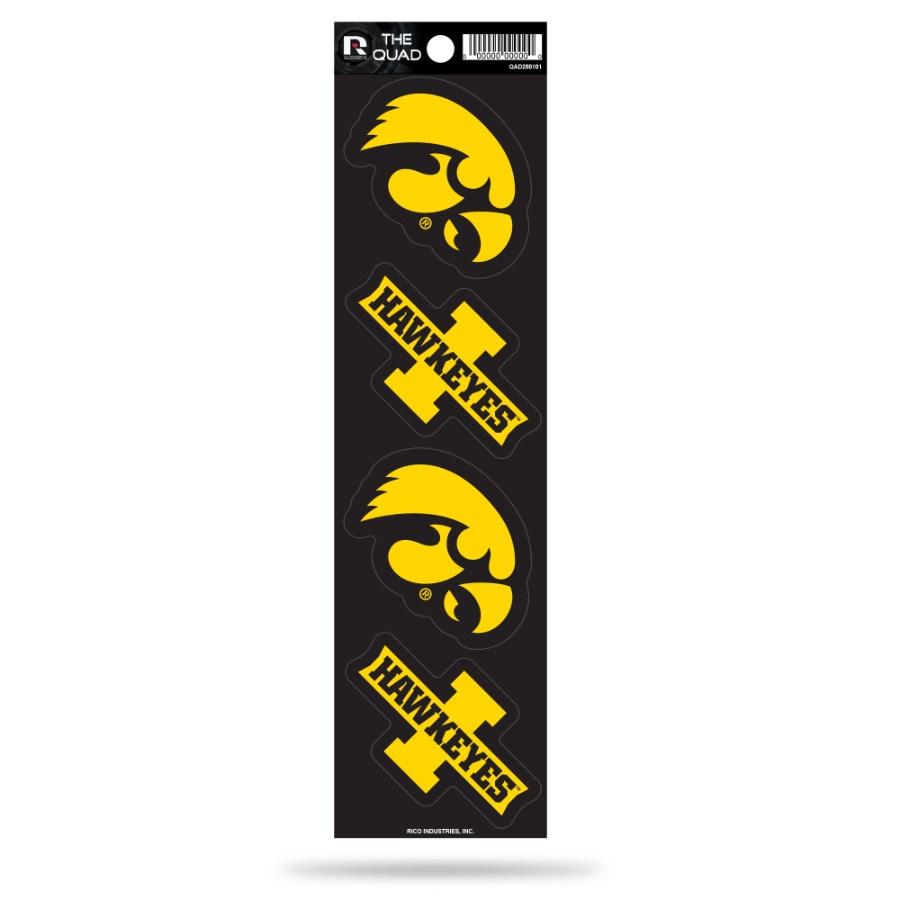 University Of Iowa Hawkeyes - Set Of 4 Quad Sticker Sheet at Sticker Shoppe