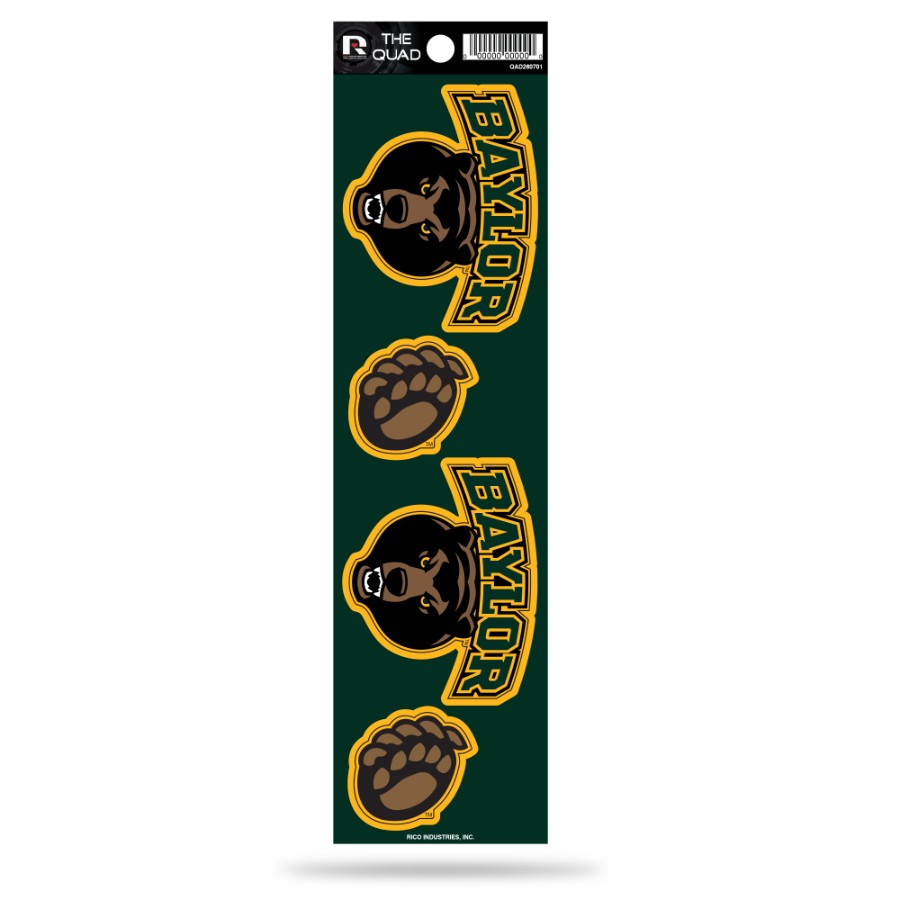 Baylor University Bears - Set Of 4 Quad Sticker Sheet at Sticker Shoppe