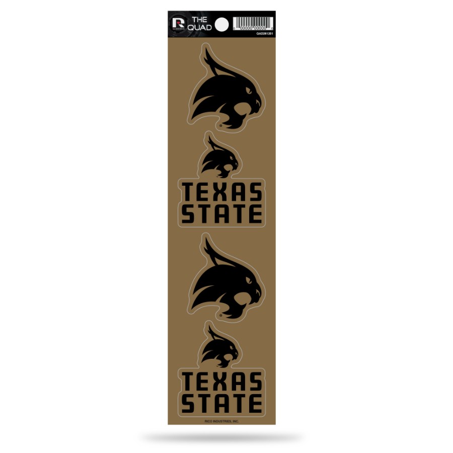 Texas State University Bobcats - Set Of 4 Quad Sticker Sheet at Sticker ...