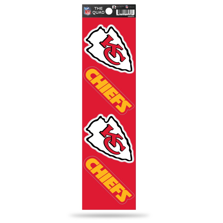Kansas City Chiefs - Set Of 4 Quad Sticker Sheet at Sticker Shoppe