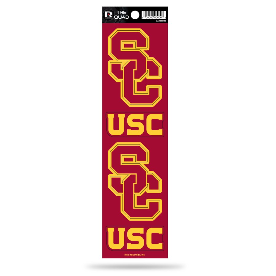 University Of Southern California USC Trojans - Set Of 4 Quad Sticker ...