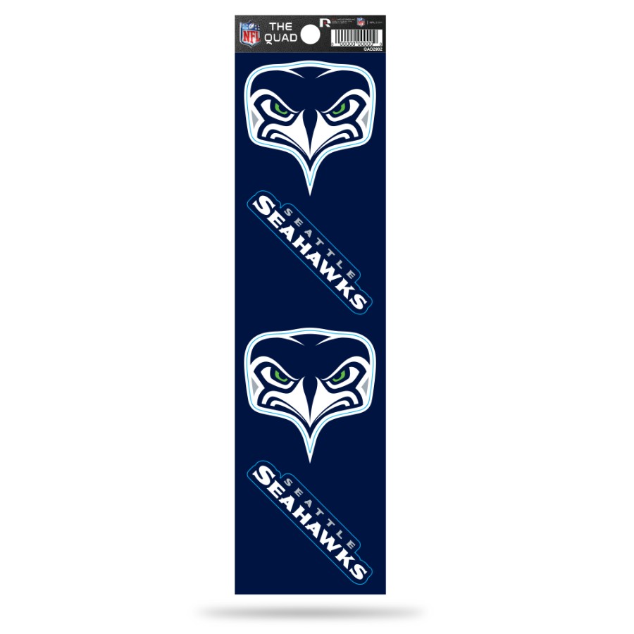 Seattle Seahawks Alternate Logo - Set Of 4 Quad Sticker Sheet at ...
