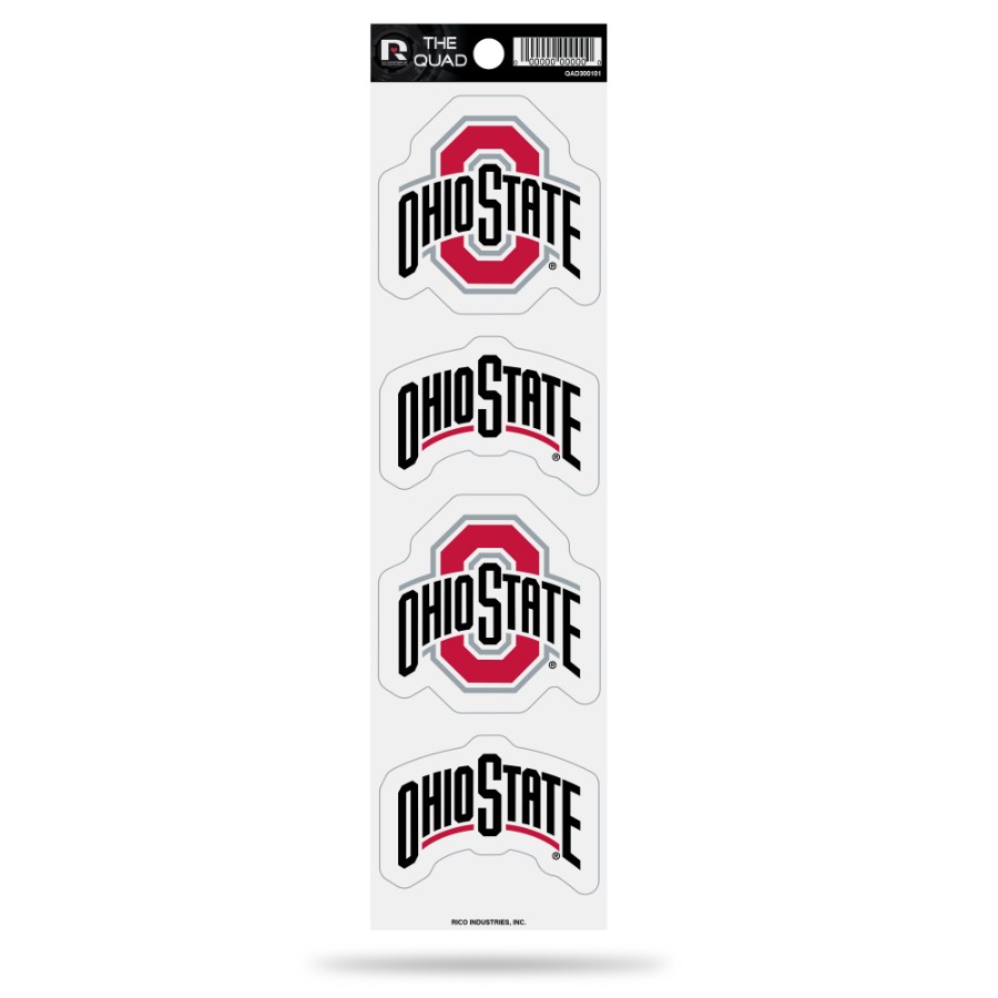 Ohio State University Buckeyes - Set Of 4 Quad Sticker Sheet at Sticker ...
