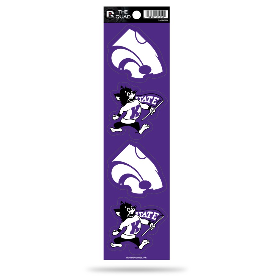 Kansas State University Wildcats - Set Of 4 Quad Sticker Sheet at ...