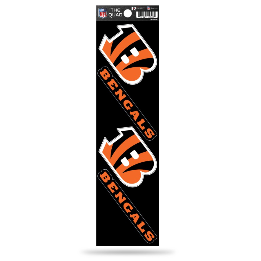 Cincinnati Bengals - Set Of 4 Quad Sticker Sheet at Sticker Shoppe