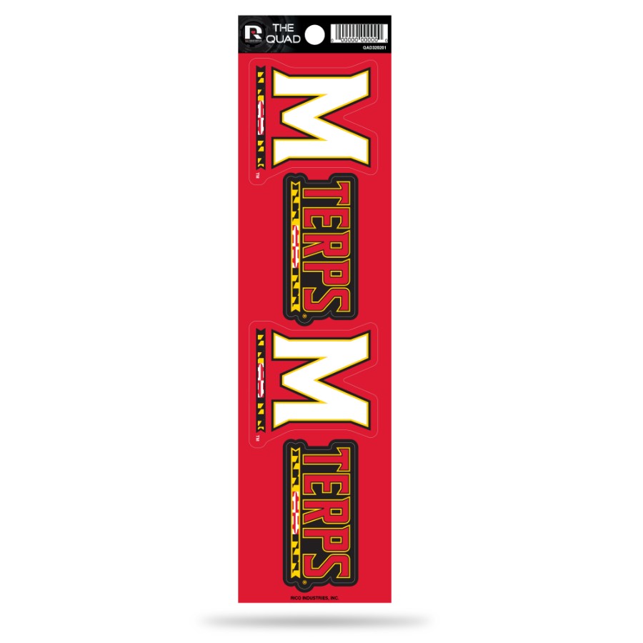 University Of Maryland Terrapins - Set Of 4 Quad Sticker Sheet at ...
