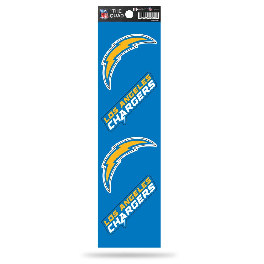 Los Angeles Chargers 2020 Logo - Set Of 4 Quad Sticker Sheet at Sticker ...