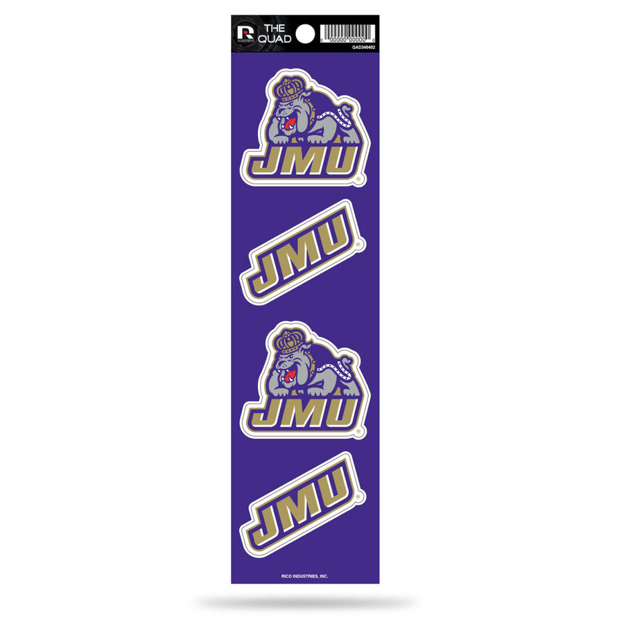 James Madison University Dukes - Set Of 4 Quad Sticker Sheet at Sticker ...