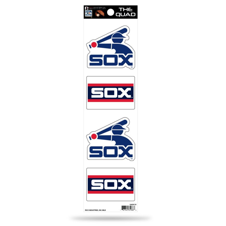 Chicago White Sox Retro Throwback - Set Of 4 Quad Sticker Sheet at ...