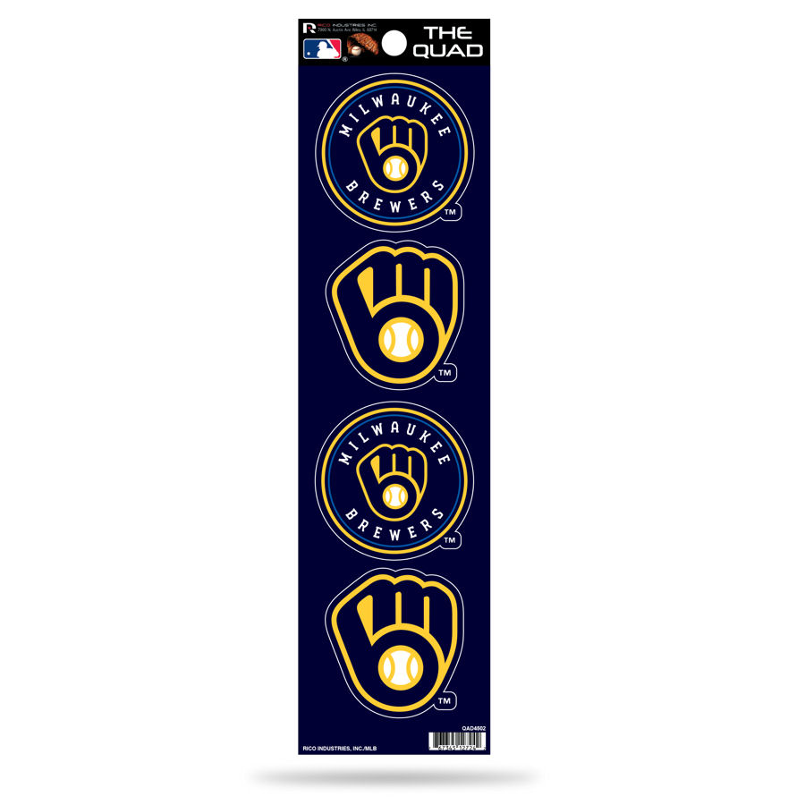 Milwaukee Brewers 2020 Logo - Set Of 4 Quad Sticker Sheet at Sticker Shoppe
