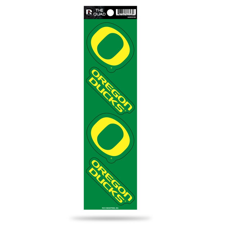 University Of Oregon Ducks - Set Of 4 Quad Sticker Sheet at Sticker Shoppe