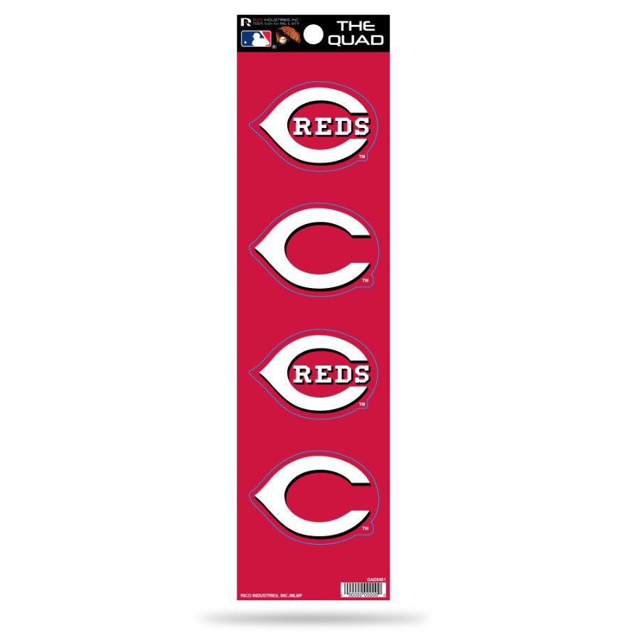 Cincinnati Reds - Set Of 4 Quad Sticker Sheet at Sticker Shoppe