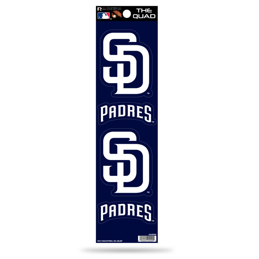San Diego Padres 2015-2019 Logo - Set Of 4 Quad Sticker Sheet at ...
