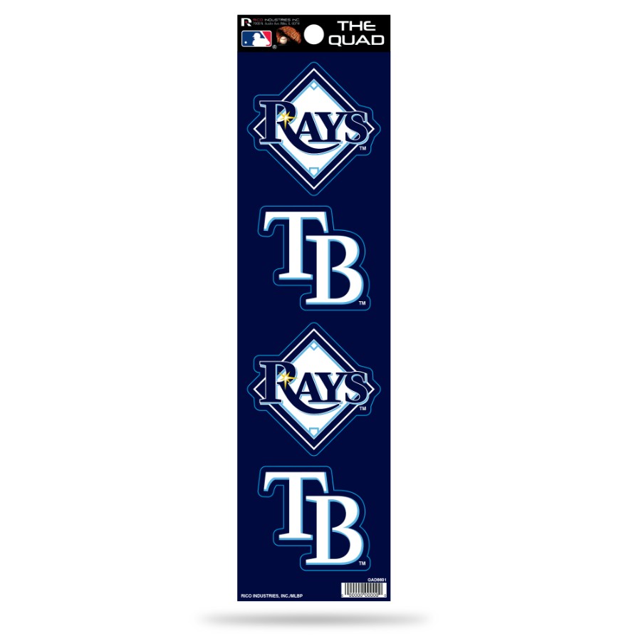 Tampa Bay Rays - Set Of 4 Quad Sticker Sheet at Sticker Shoppe