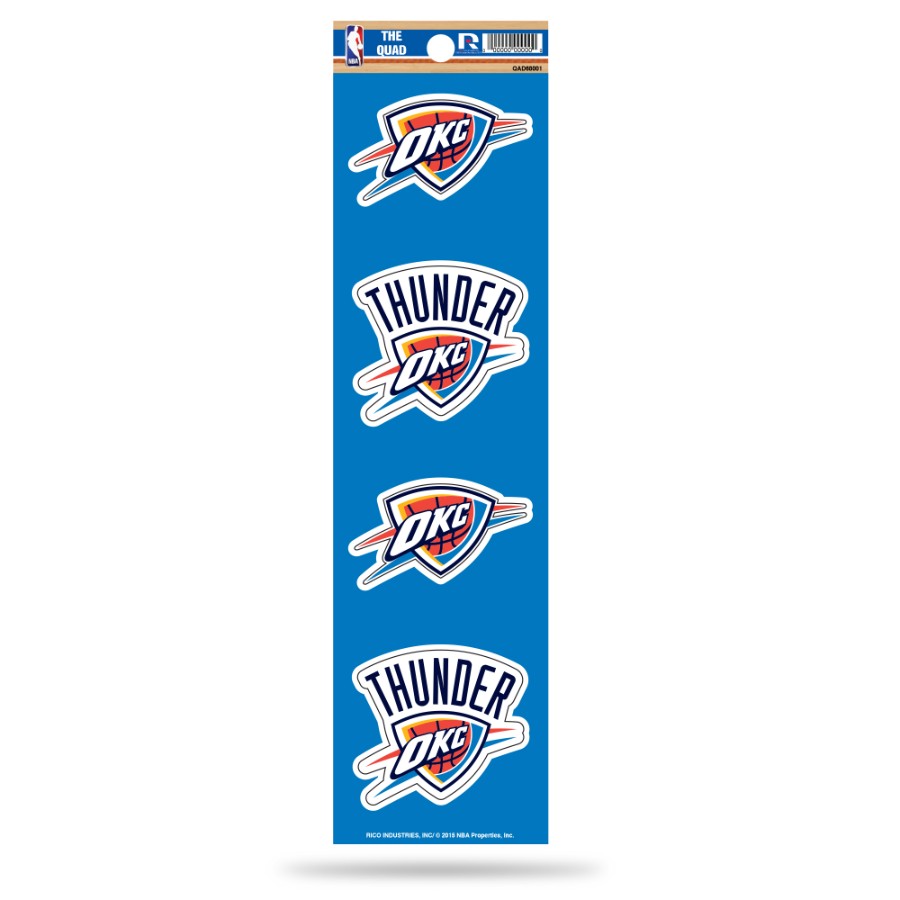 Oklahoma City Thunder - Set Of 4 Quad Sticker Sheet at Sticker Shoppe