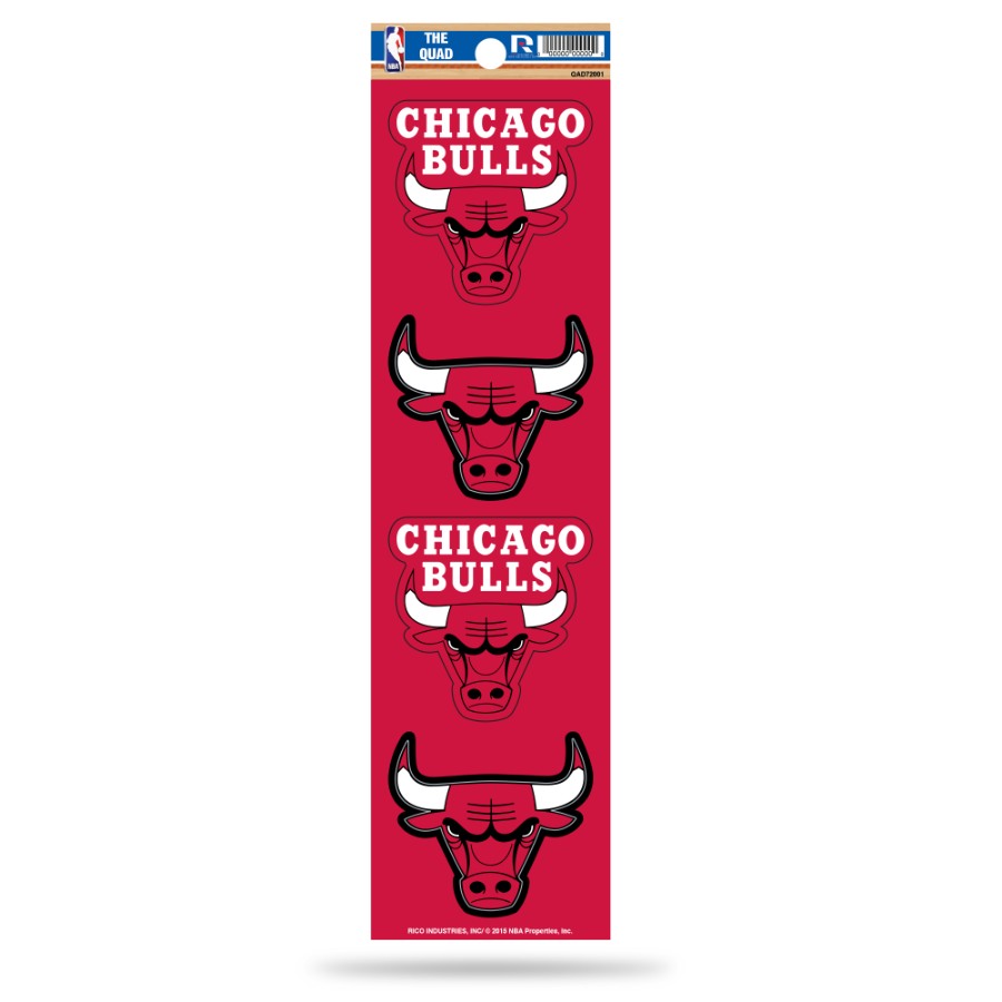 Chicago Bulls - Set Of 4 Quad Sticker Sheet at Sticker Shoppe