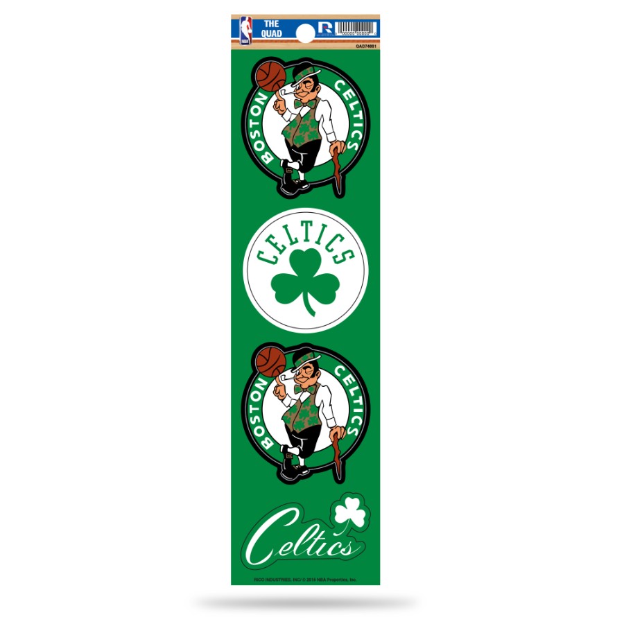 Boston Celtics - Set Of 4 Quad Sticker Sheet at Sticker Shoppe