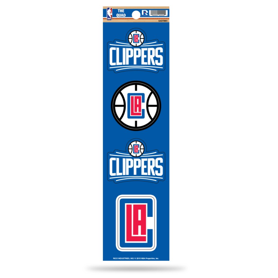 Los Angeles Clippers - Set Of 4 Quad Sticker Sheet at Sticker Shoppe