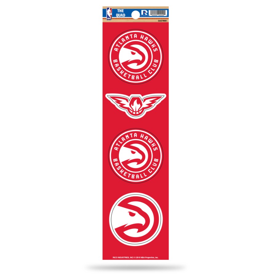 Atlanta Hawks - Set Of 4 Quad Sticker Sheet at Sticker Shoppe