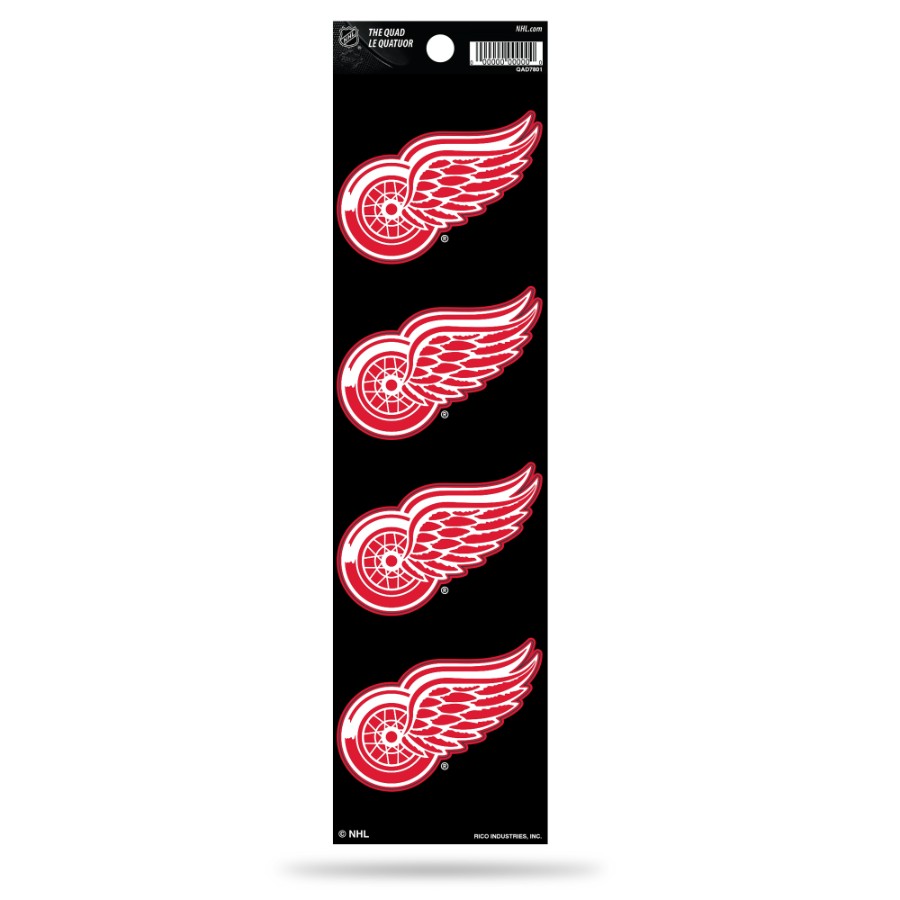 Detroit Red Wings - Set Of 4 Quad Sticker Sheet at Sticker Shoppe