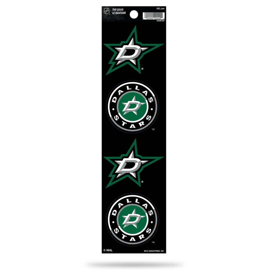 Dallas Stars - Set Of 4 Quad Sticker Sheet at Sticker Shoppe
