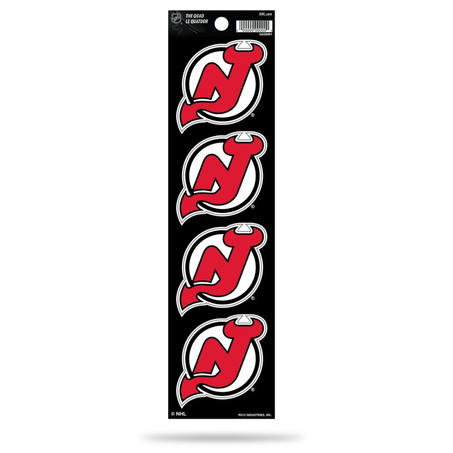 New Jersey Devils - Set Of 4 Quad Sticker Sheet at Sticker Shoppe