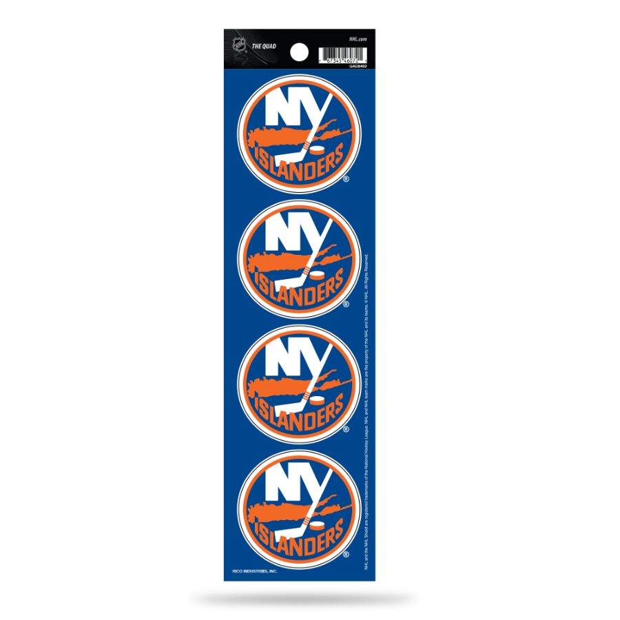 New York Islanders - Set Of 4 Quad Sticker Sheet at Sticker Shoppe