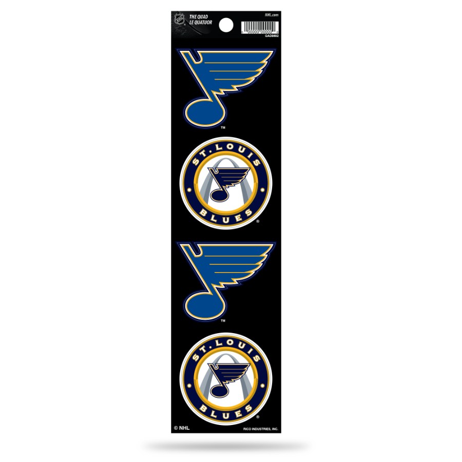 St. Louis Blues - Set Of 4 Quad Sticker Sheet at Sticker Shoppe