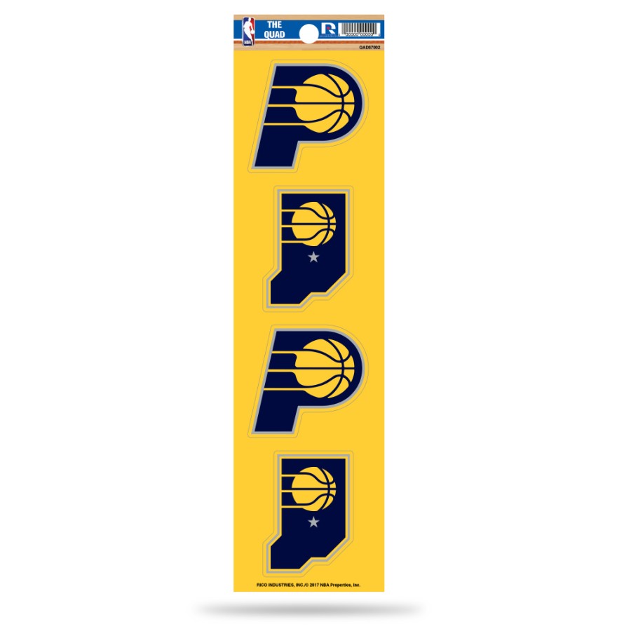 Indiana Pacers - Set Of 4 Quad Sticker Sheet at Sticker Shoppe