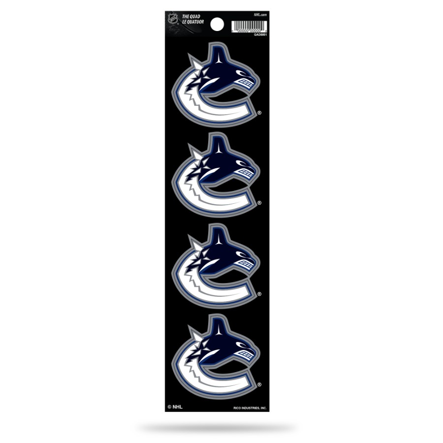 Vancouver Canucks - Set Of 4 Quad Sticker Sheet at Sticker Shoppe