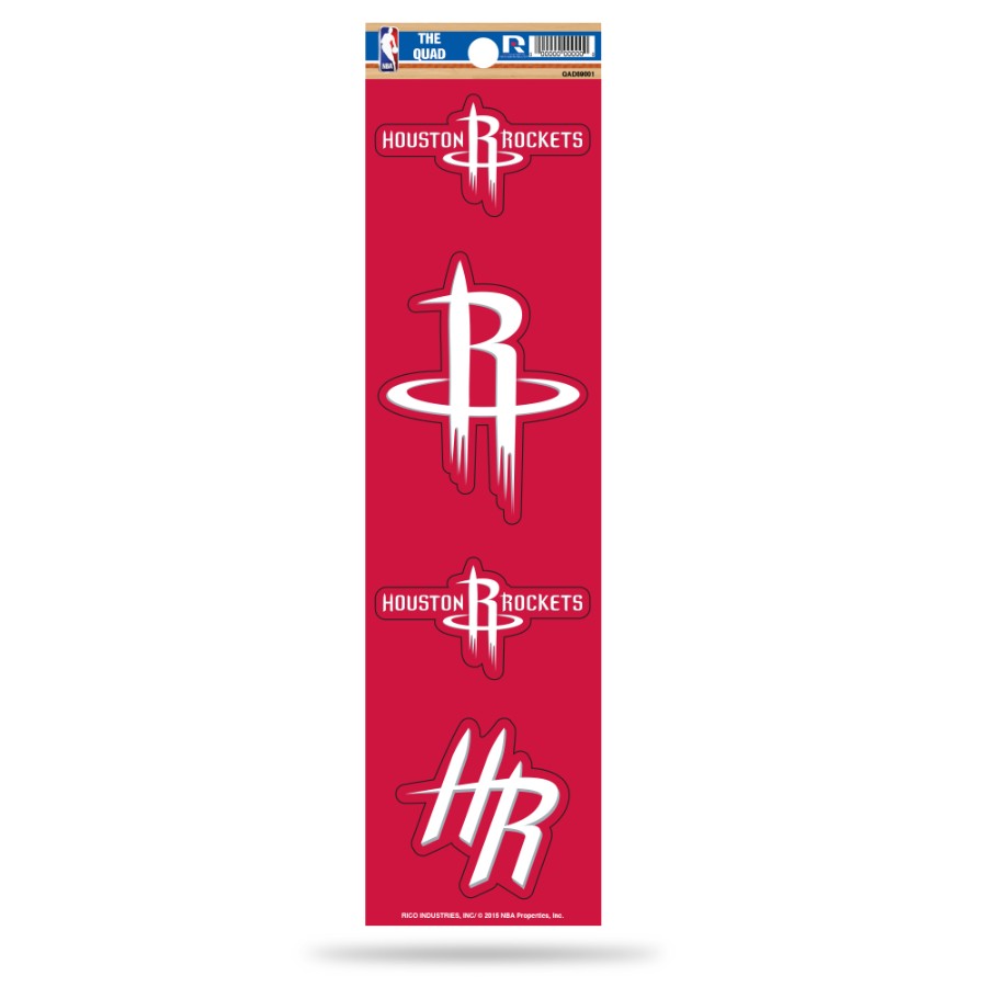 Houston Rockets - Set Of 4 Quad Sticker Sheet at Sticker Shoppe