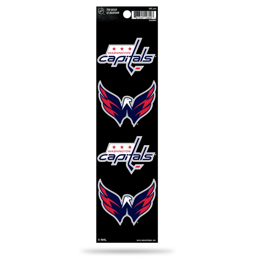 Washington Capitals - Set Of 4 Quad Sticker Sheet at Sticker Shoppe